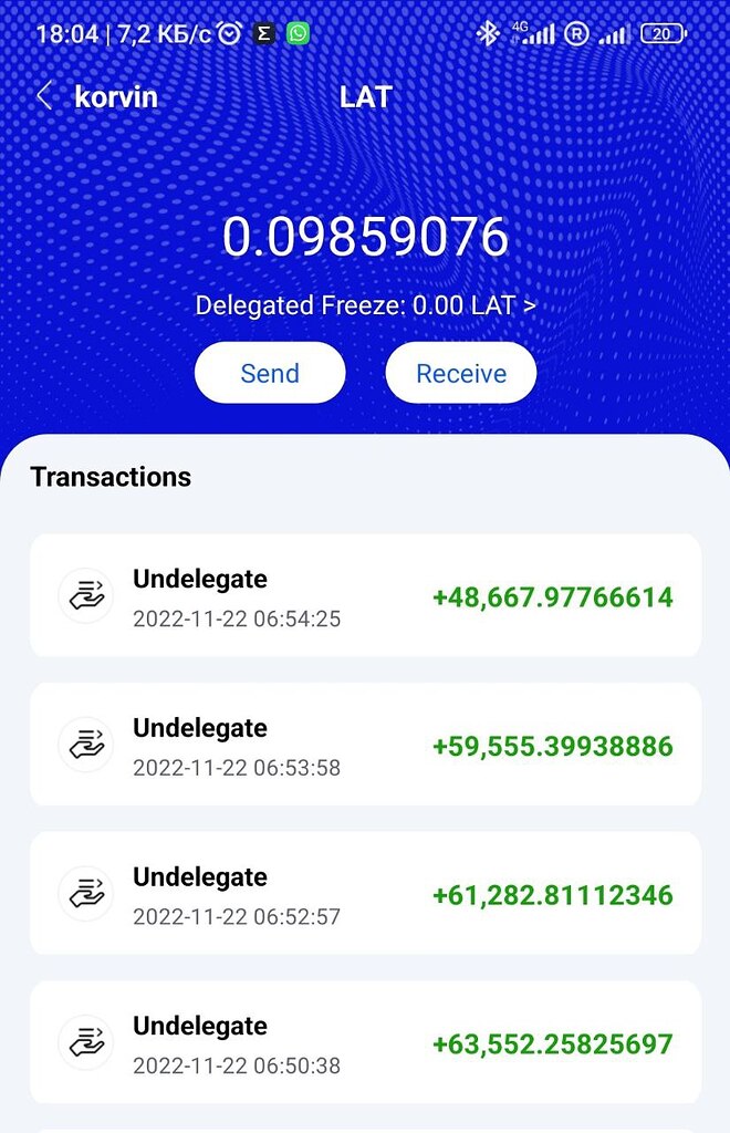 When undelegating to the wallet, they did not receive - PlatON云图 - LatticeX Forum